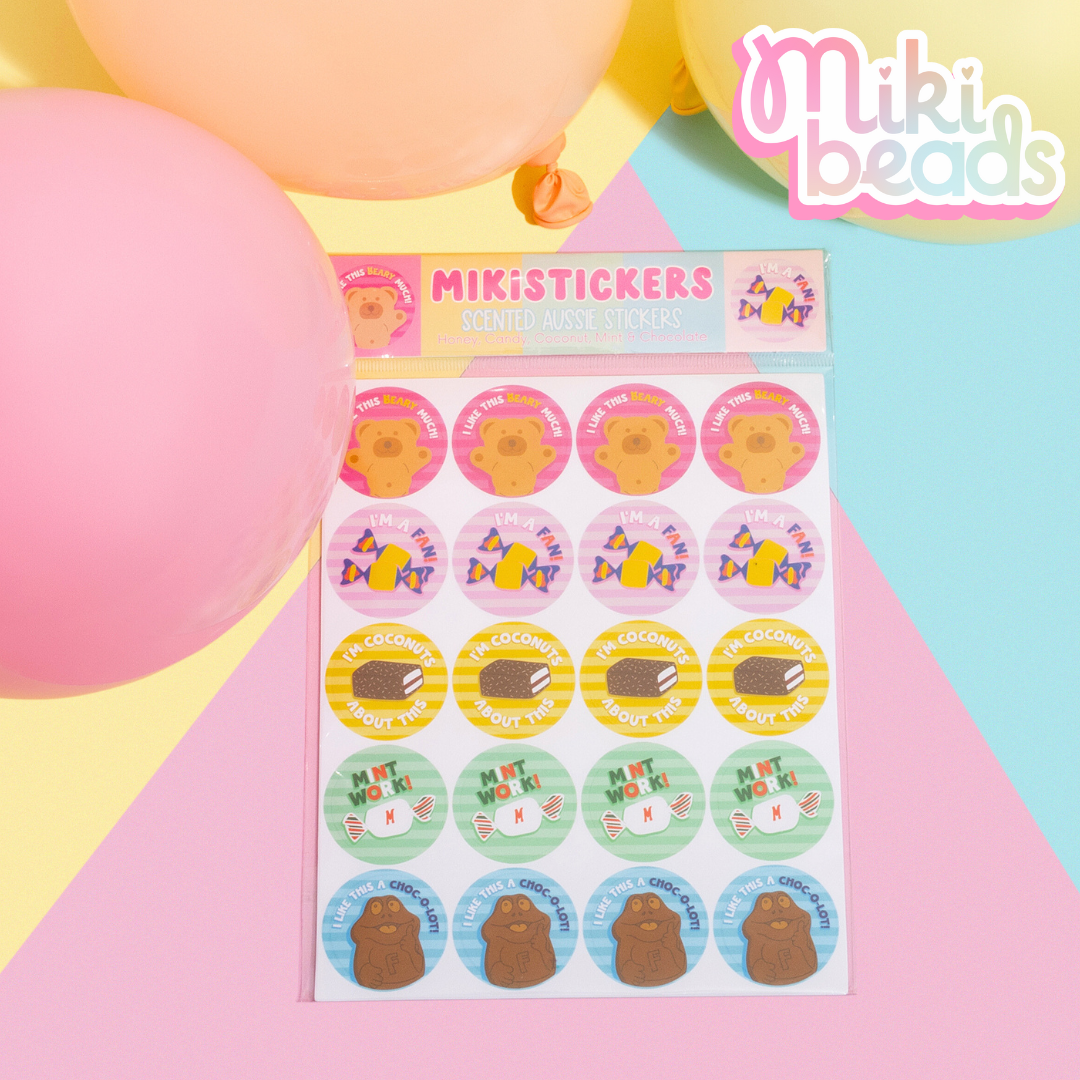 Aussie Sweets Scented Sticker Pack – MIKIBEADS